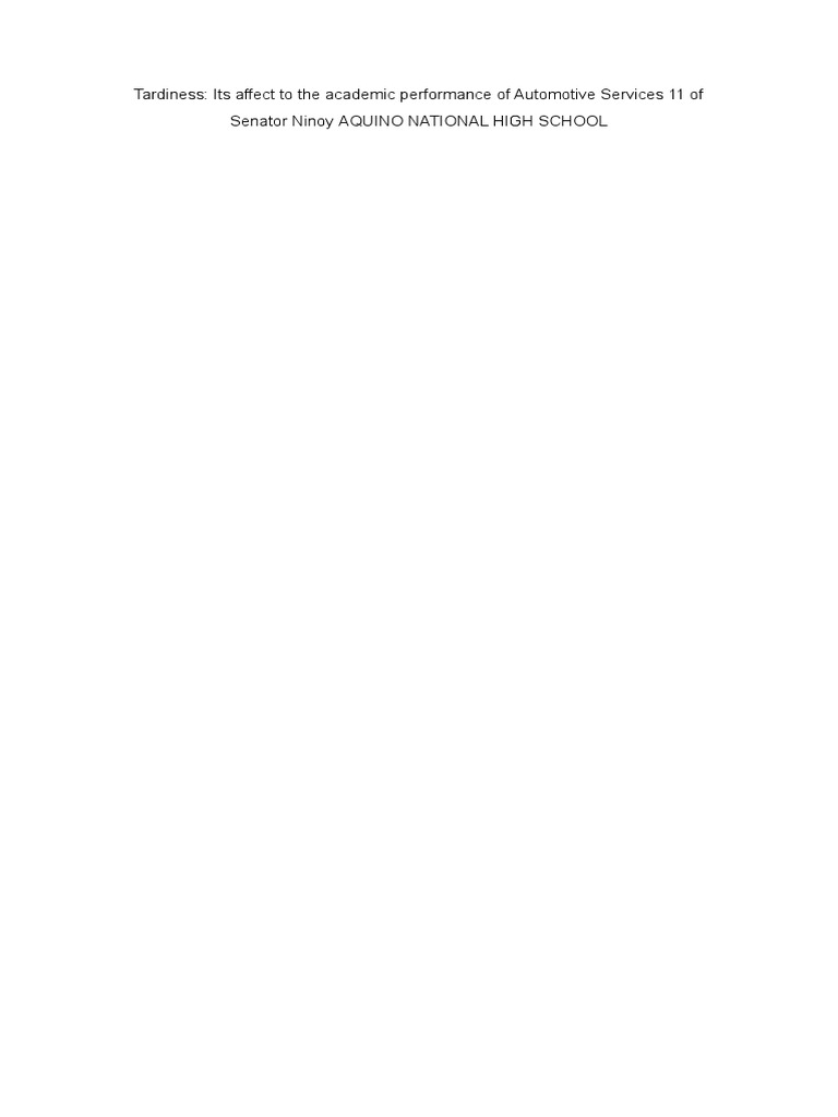 Tardiness and Its Affect To The Academic Performance of HUMSS 12 | PDF ...