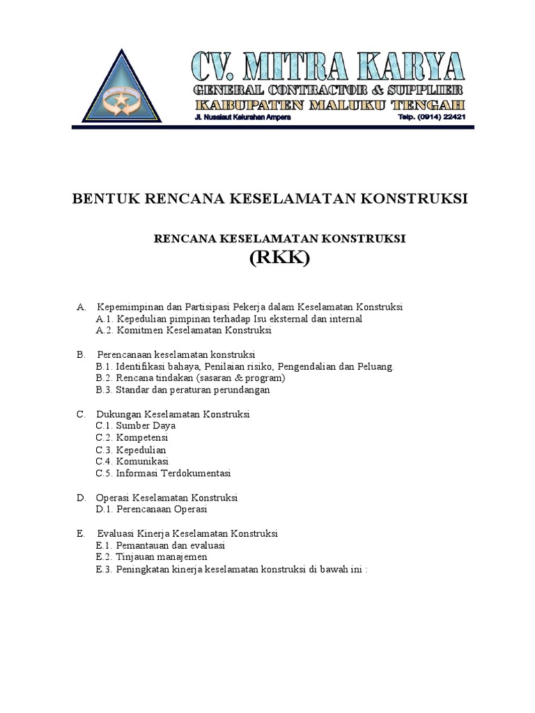 RKK Cv. Mitra Karya | PDF