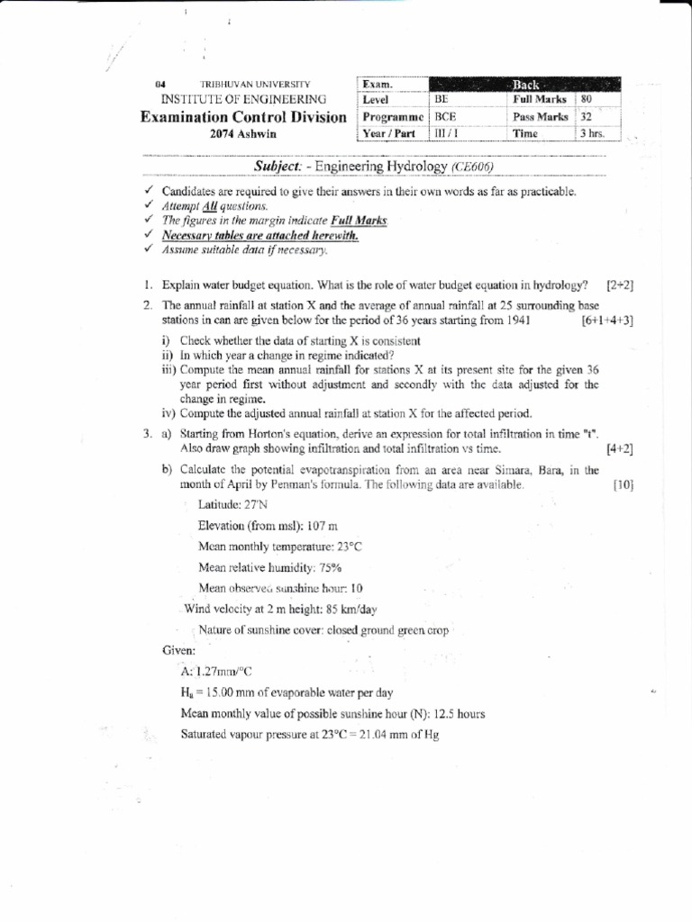 Engineering Hydrology | PDF