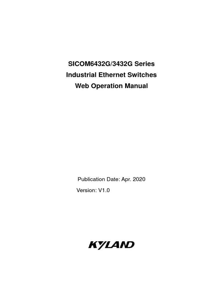 SICOM6432G&3432G Series Industrial Ethernet Switches Web Operation Manual V1.0 | PDF | Command ...
