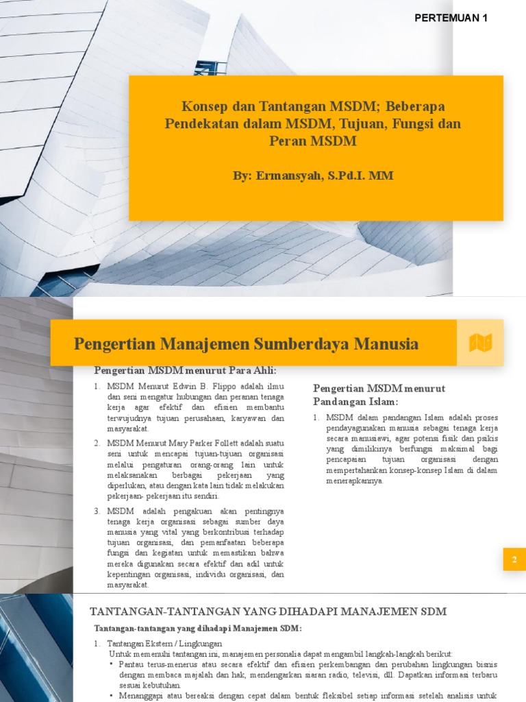 Pert 1 MSDM Sem IV | PDF | Karier & Perkembangan