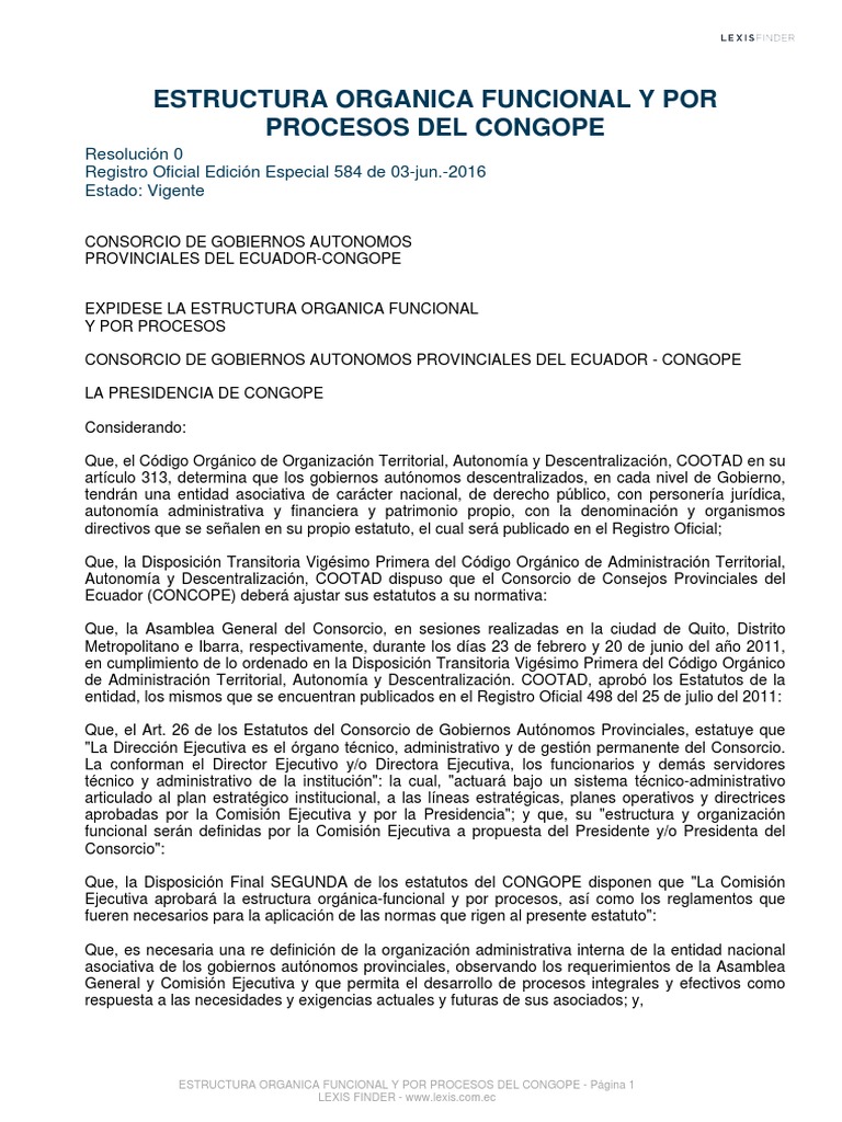 Estatuto Procesos CONGOPE | Descargar gratis PDF | Comisión Europea ...