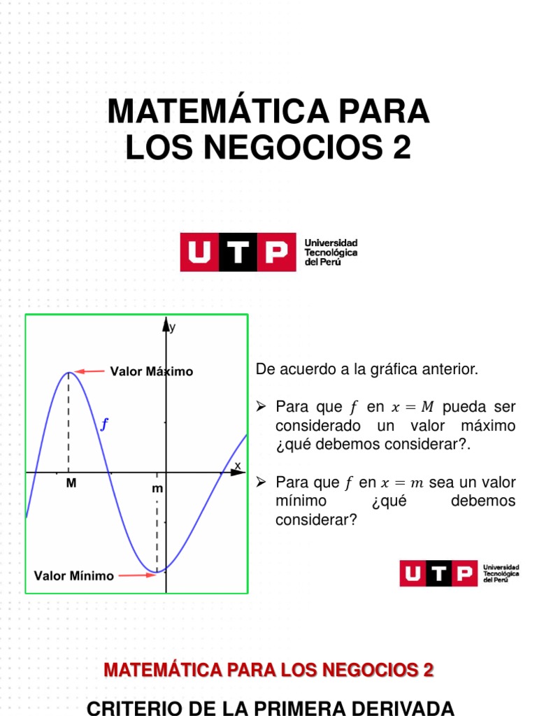 S09.s2-Critério de La Primera Derivada | PDF | Máximos y mínimos | Derivado