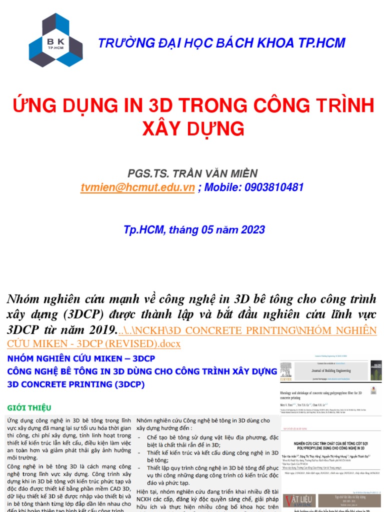 Tran Van Mien - Ung Dung in 3D - Trong Công Trình XD - S KHCN TPHCM 2023 | PDF