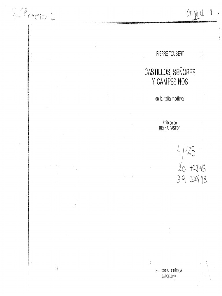 Pierre Toubert Castillos Señores Y Campesinos Pdf