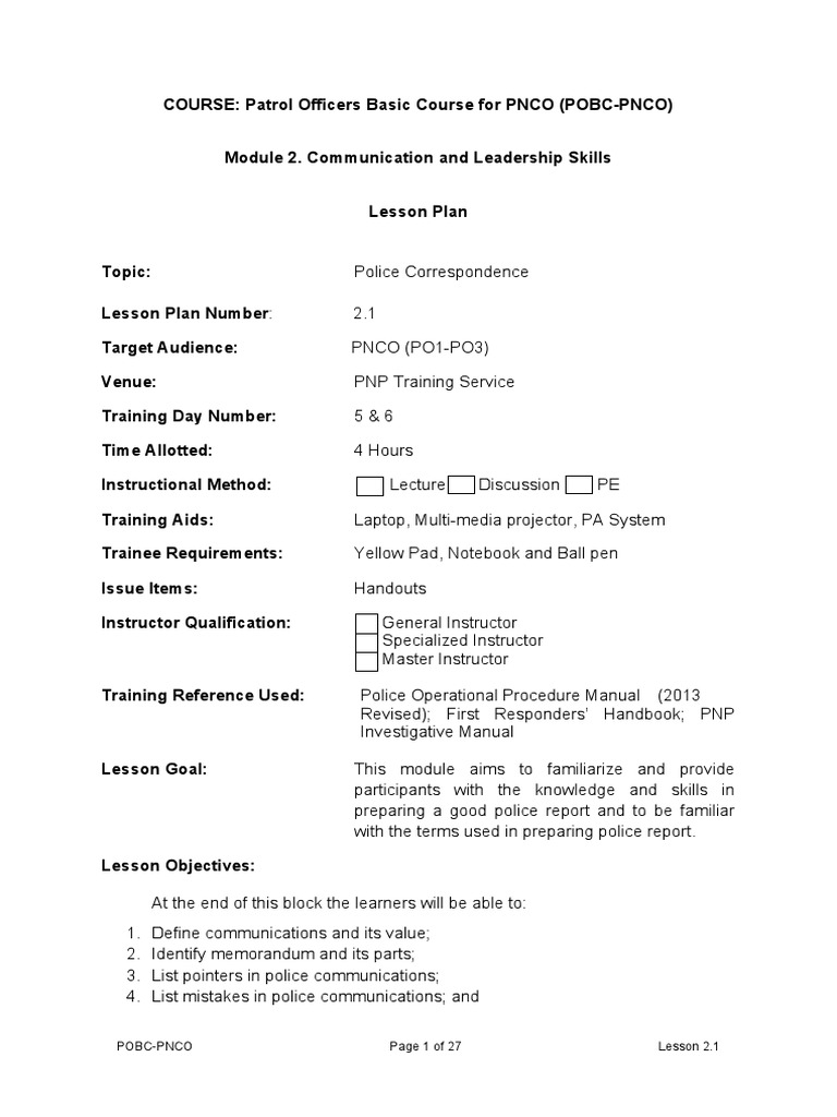 LP 2.1 Police Correspondence | PDF | Crime Scene | Police