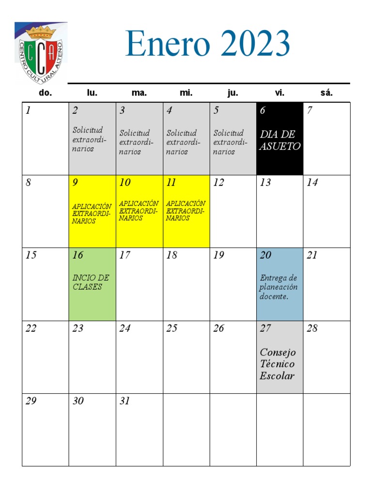 Calendario Semestre B 2023 | PDF