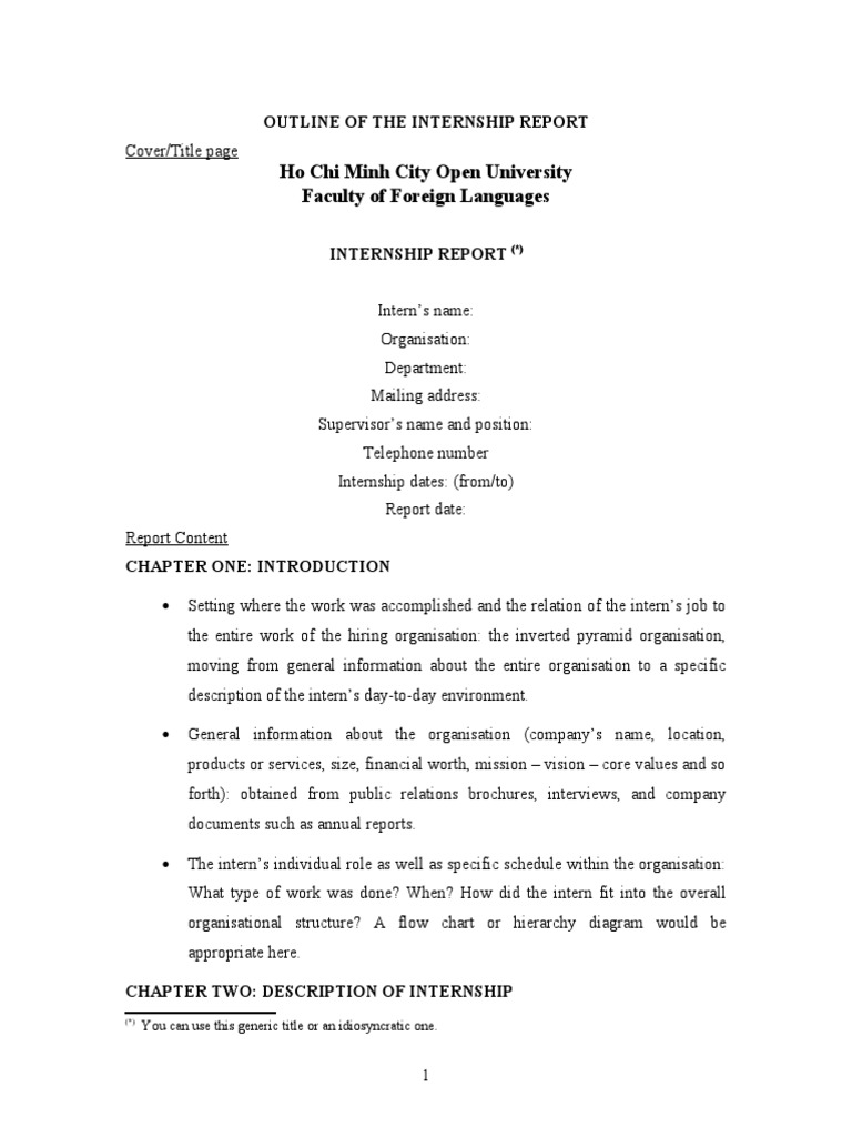 Internship Report Guide: Foreign Languages | PDF | Internship | Job Hunting
