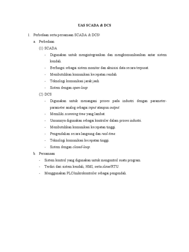 Uas Scada Dan DCS | PDF