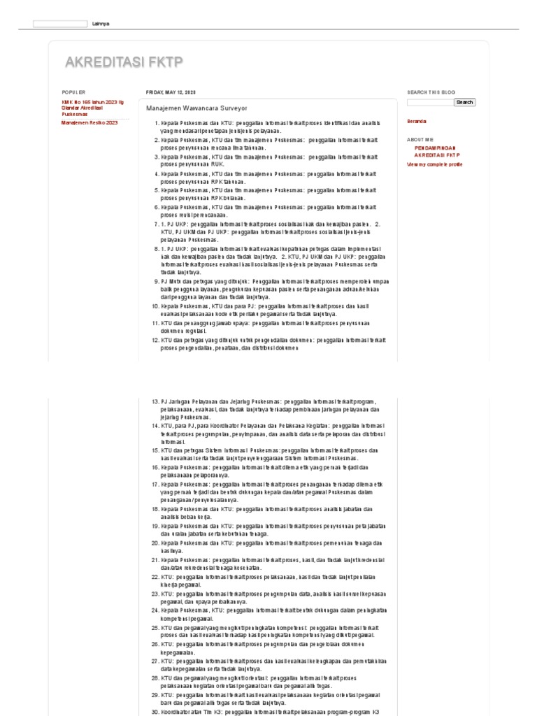 AKREDITASI FKTP - Manajemen Wawancara Surveyor | PDF AKREDITASI FKTP - Manajemen Wawancara Surveyor | PDF