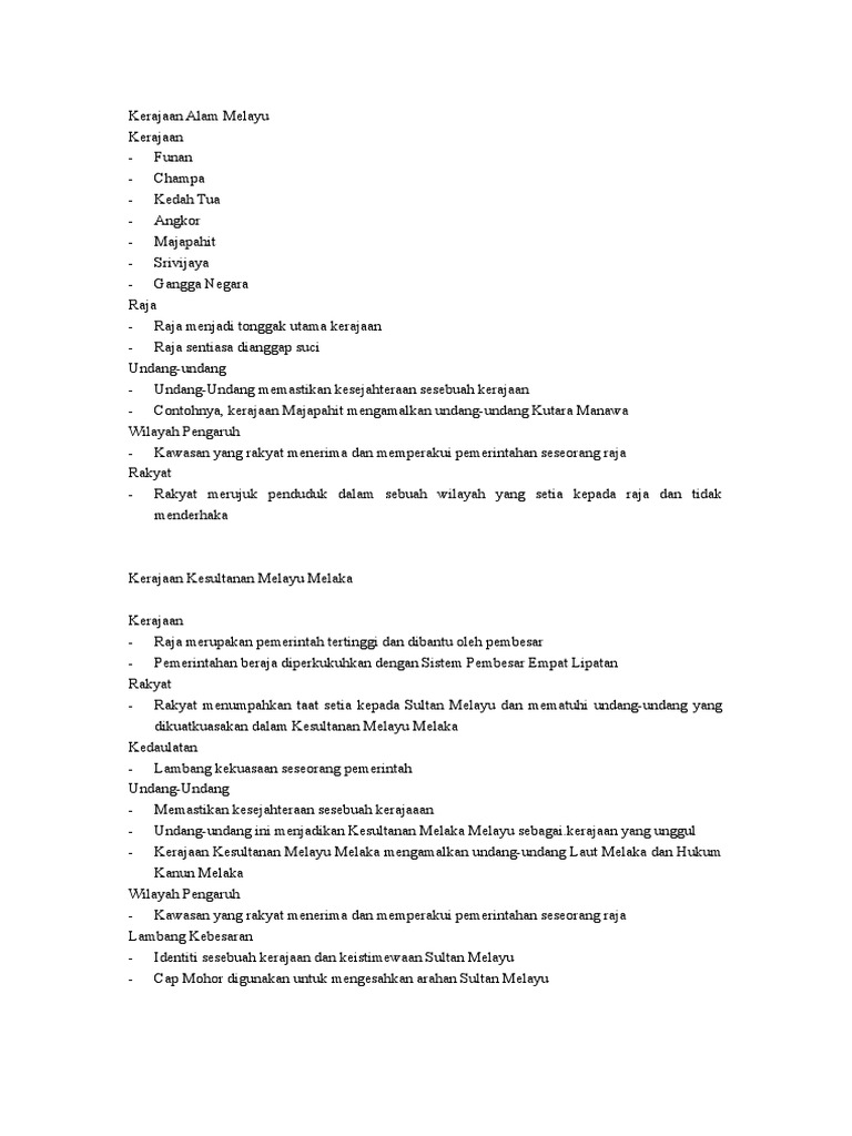 Sejarah Notes Bab 1 | PDF
