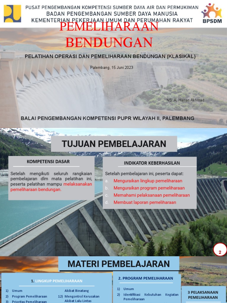 Bahan Tayang Aha Pemeliharaan Bendungan | PDF | Sains & Matematika