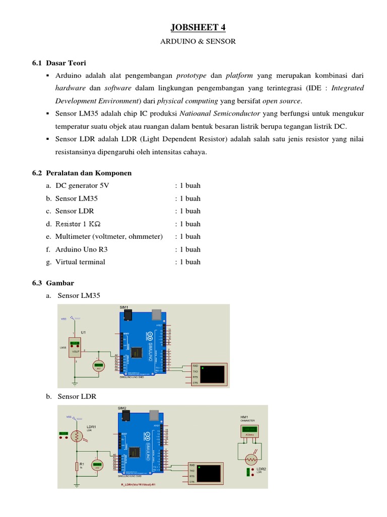 04 - Jobsheet Arduino Sensor | PDF | Komputer | Teknologi & Rekayasa