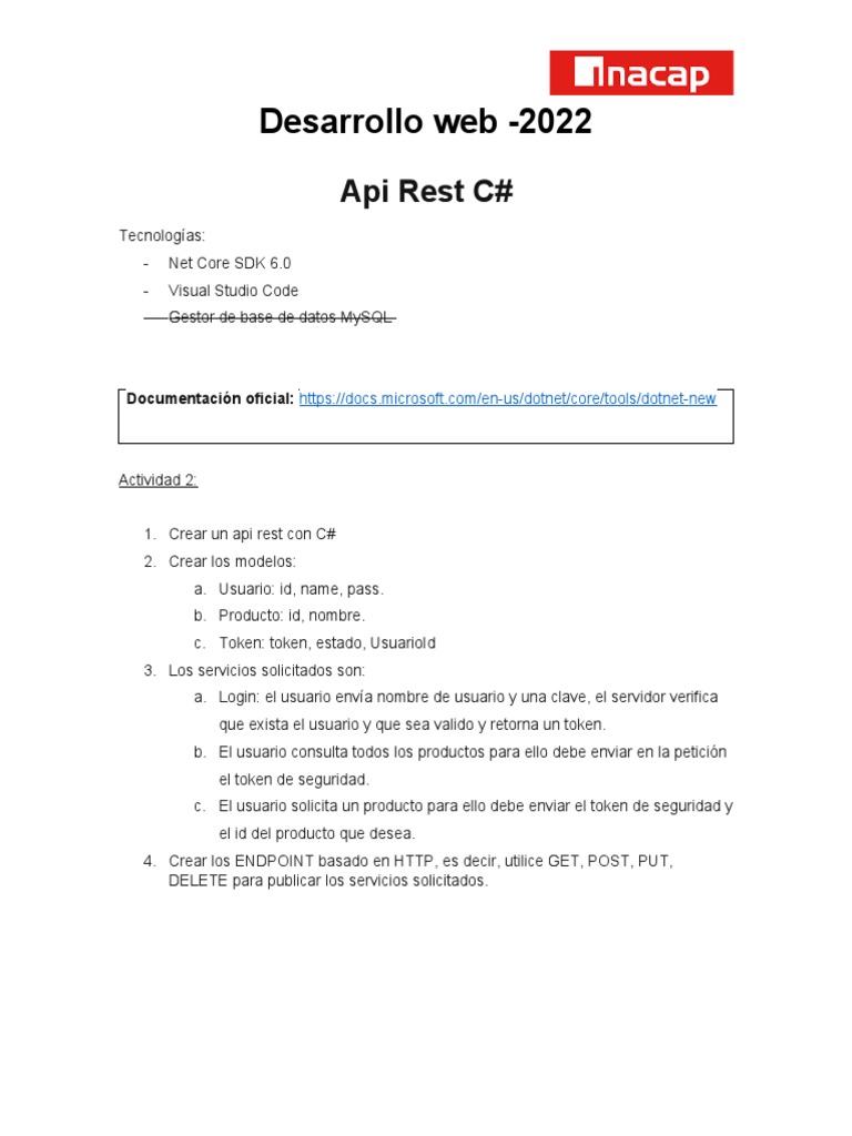 Guía N2 api | PDF