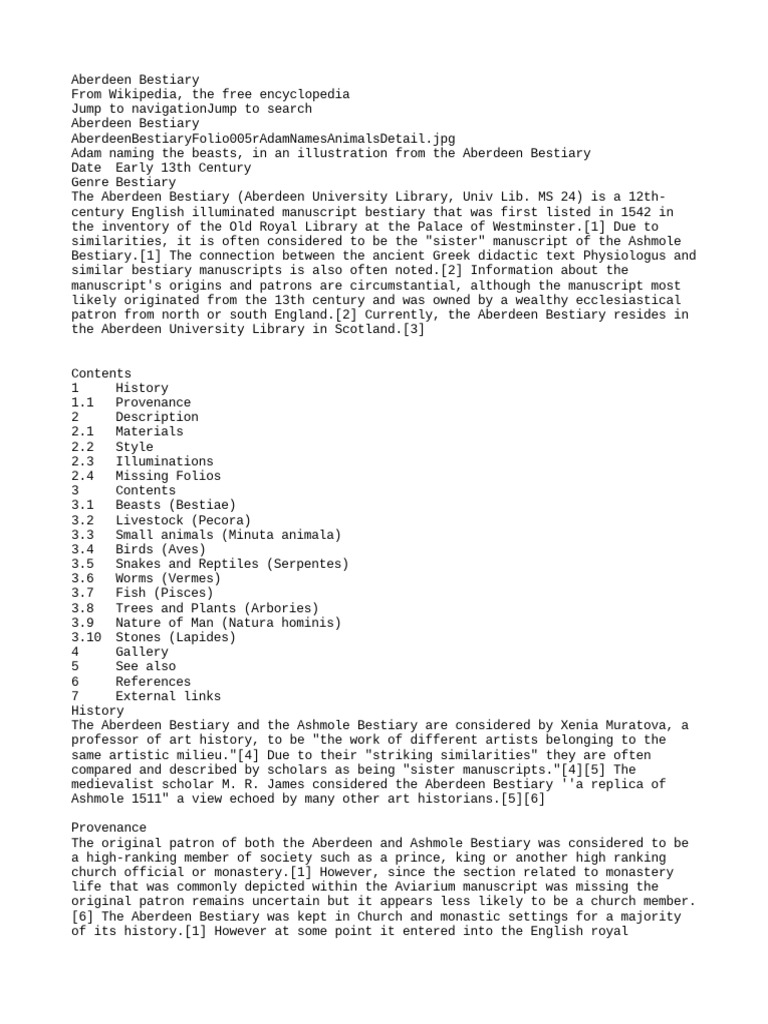 Aberdeen Bestiary | PDF