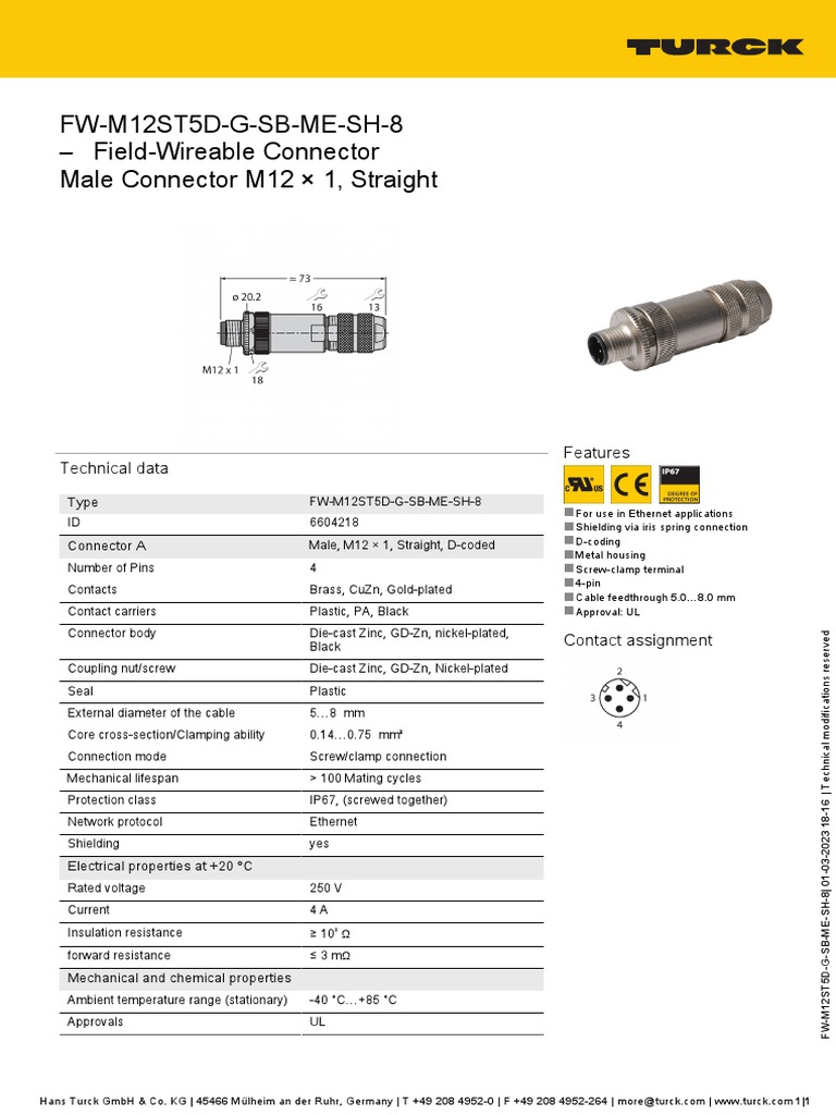 Fw-M12st5d-G-Sb-Me-Sh-8 Ingles | PDF | Electrical Connector | Components