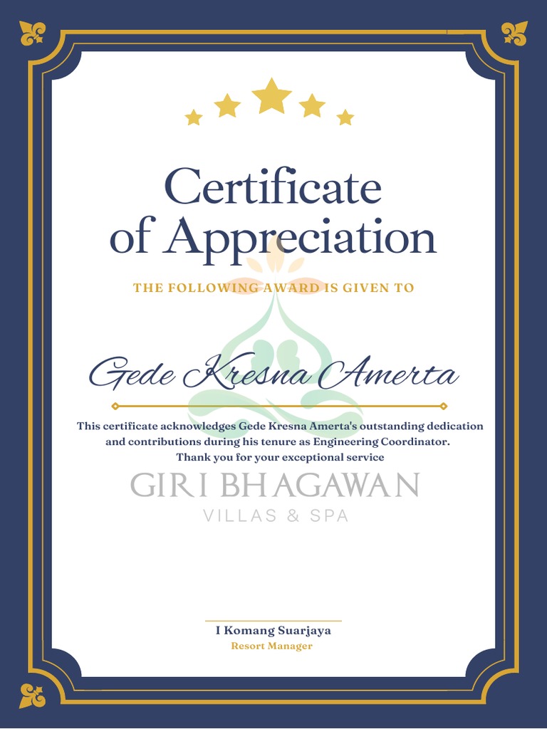 Modern Elegant Certificate of Appreciation | PDF