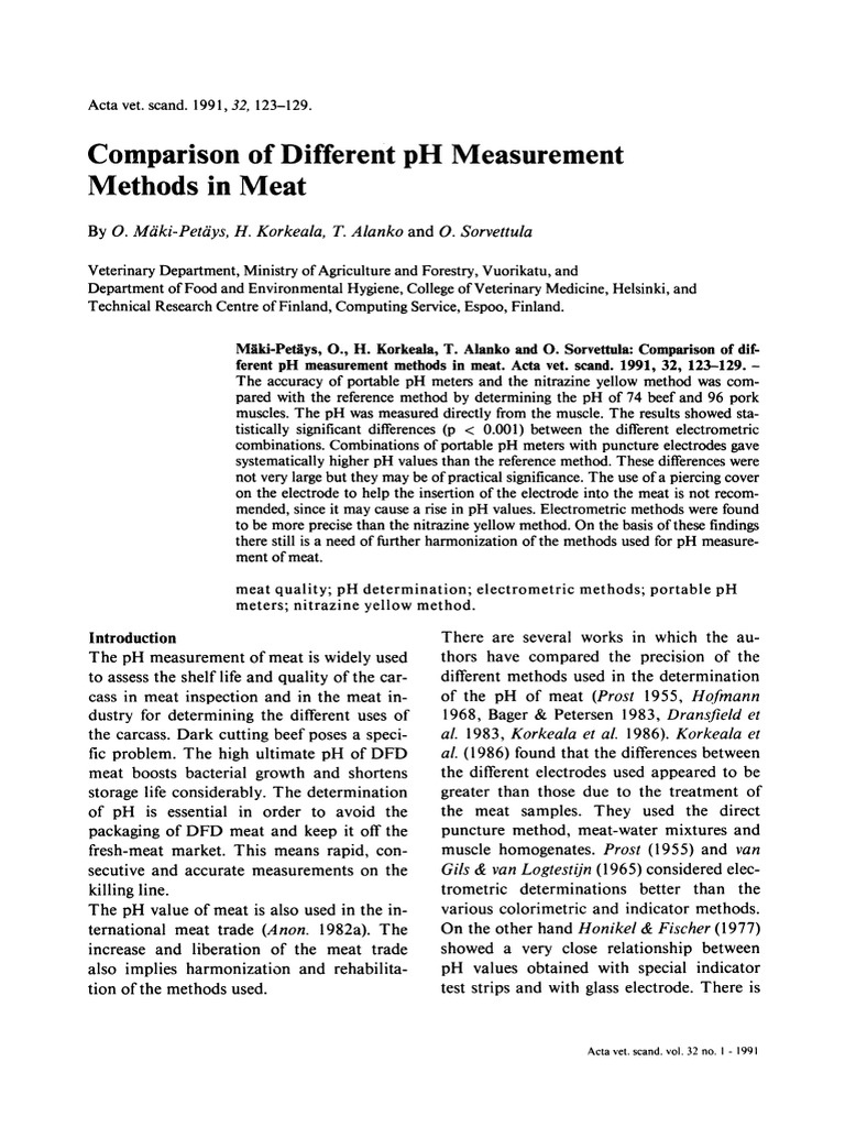 PH Measuring in Different Muscles | PDF | Wellness | Science & Mathematics