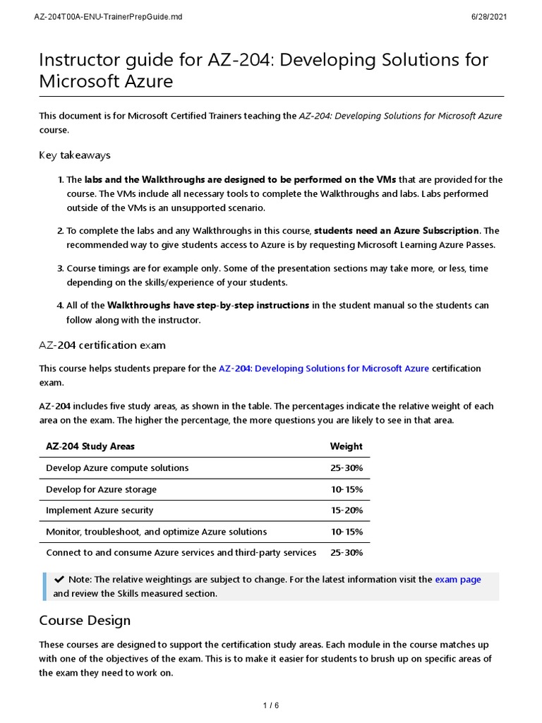 AZ-204T00A-ENU-TrainerPrepGuide | PDF