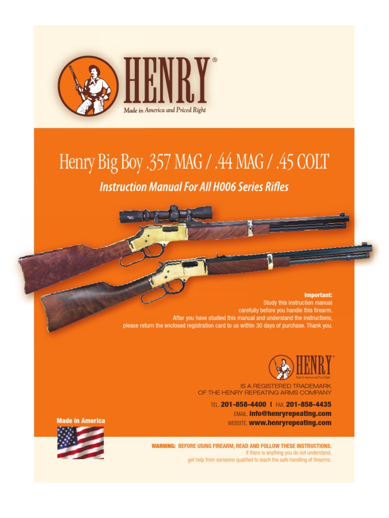Henry Big Boy - H006 Series Rifles | PDF | Cartridge (Firearms ...