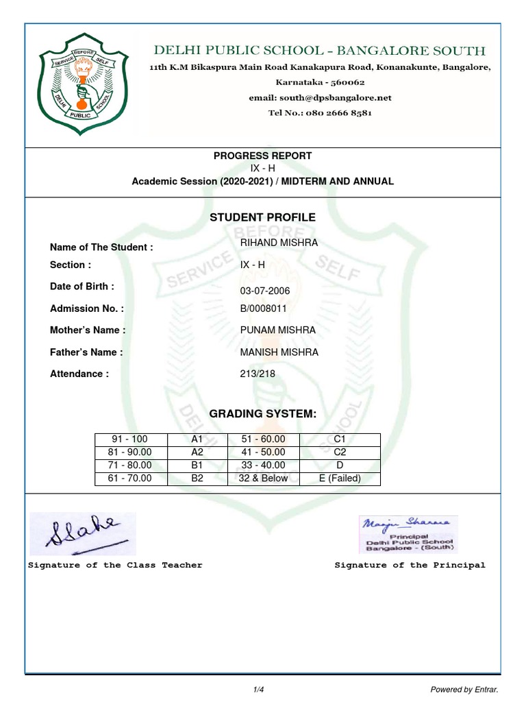 Student Profile: Progress Report | PDF | Student Assessment And ...