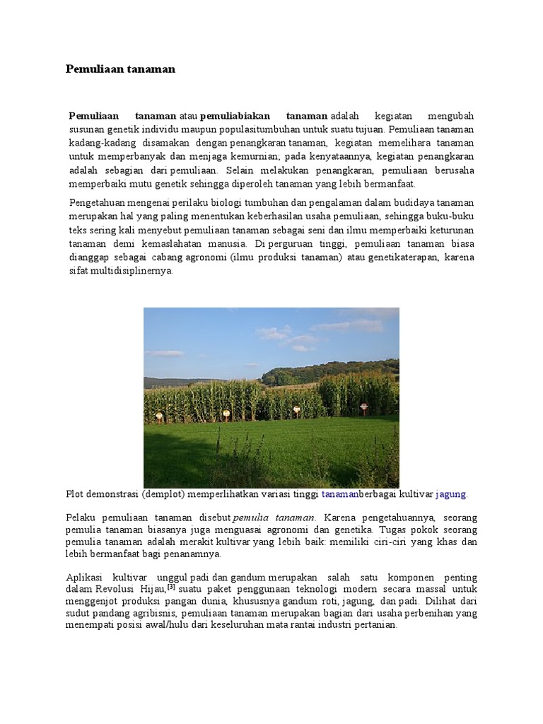 Pemuliaan Tanaman | PDF