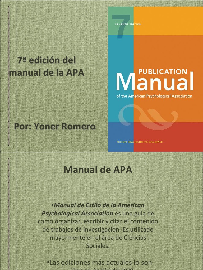 MANUAL APA-7ma Edición PDF | PDF | Plagio