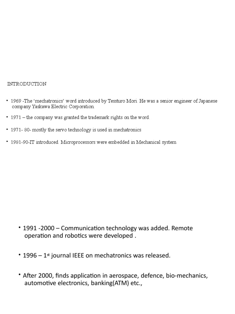 Mechatronics Unit Notes Pdf