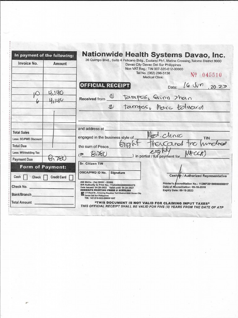 Medical Receipt | PDF