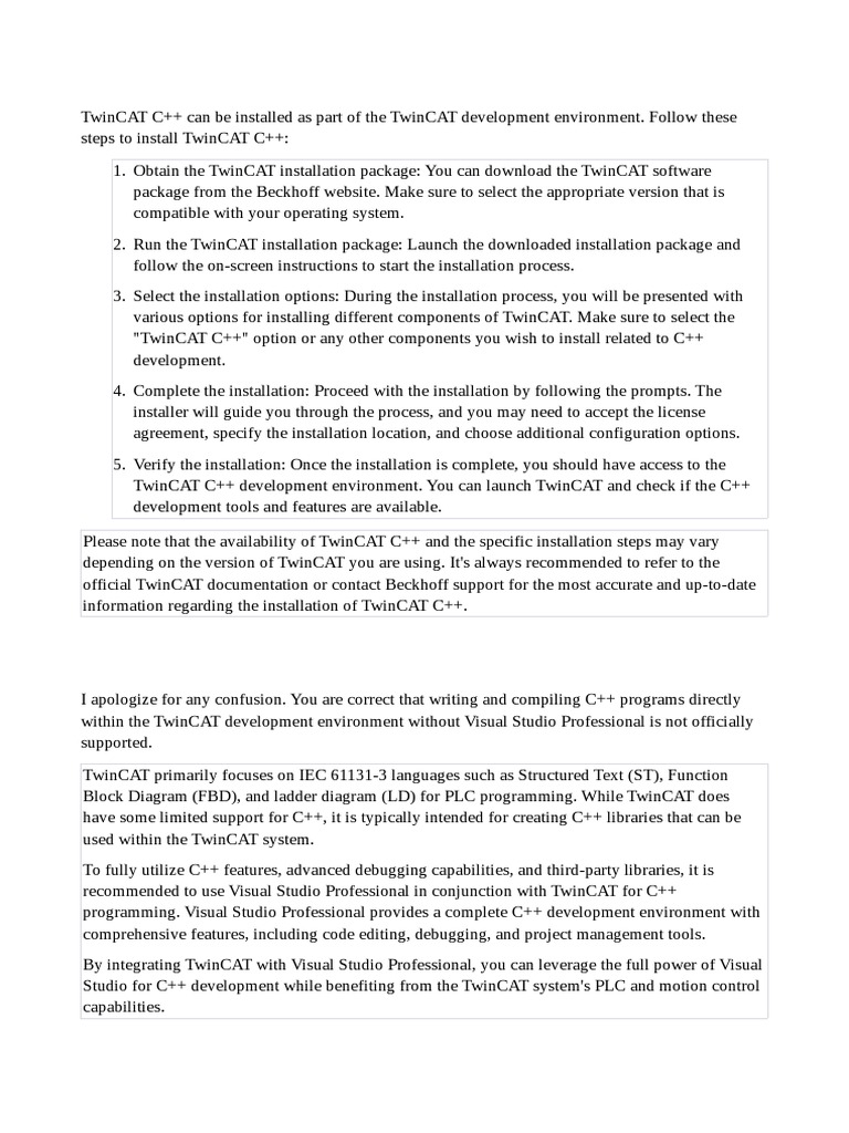 Twincat Cpp software structure template | PDF | Integrated Development ...