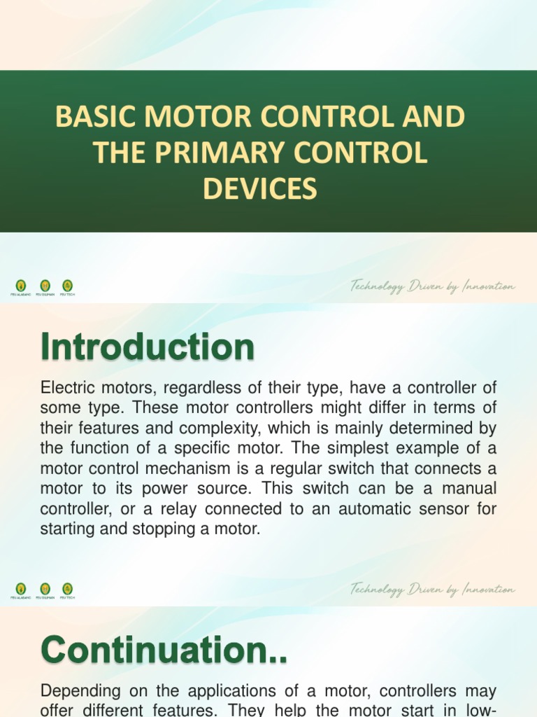 MAIN TOPIC - Basic Motor Control and The Primary Control Devices | PDF | Relay | Electric Motor