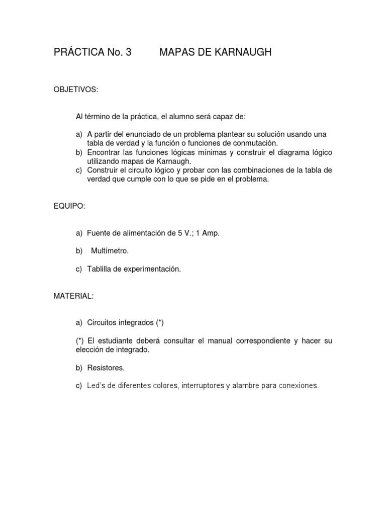 PRÁCTICA No 3 MAPAS DE KARNAUGH | PDF | Presión sanguínea