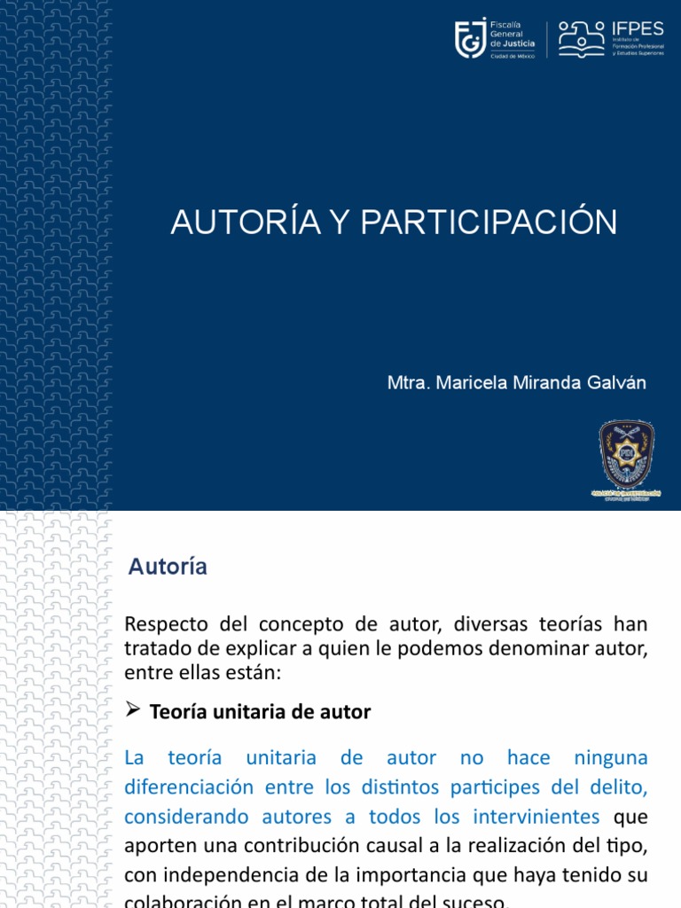 Autoria y Participacion | PDF | Intención (Derecho Penal) | Derecho penal