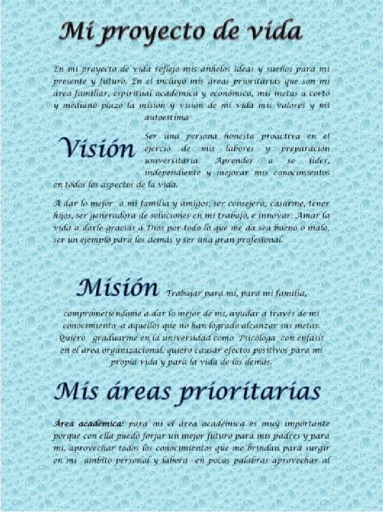 Proyecto de Vida | PDF