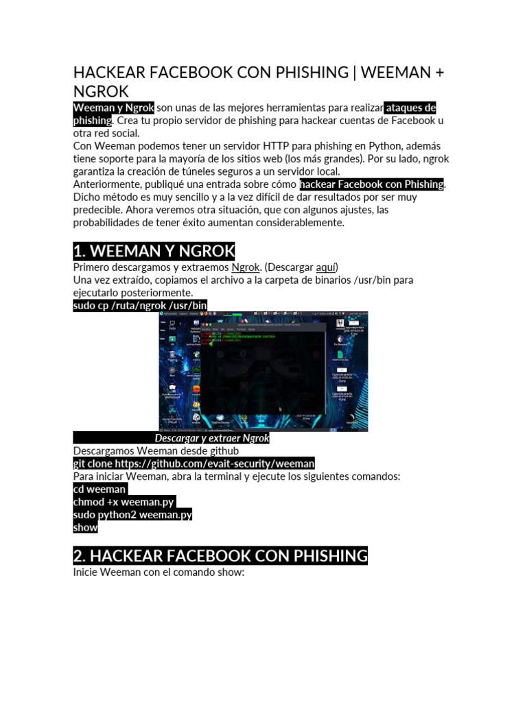 Como hackear Facebook con Phishing | PDF