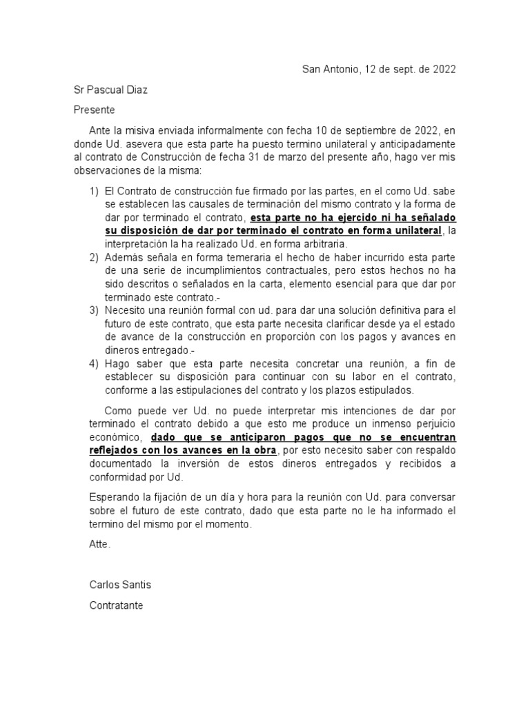 Carta Constructora | PDF