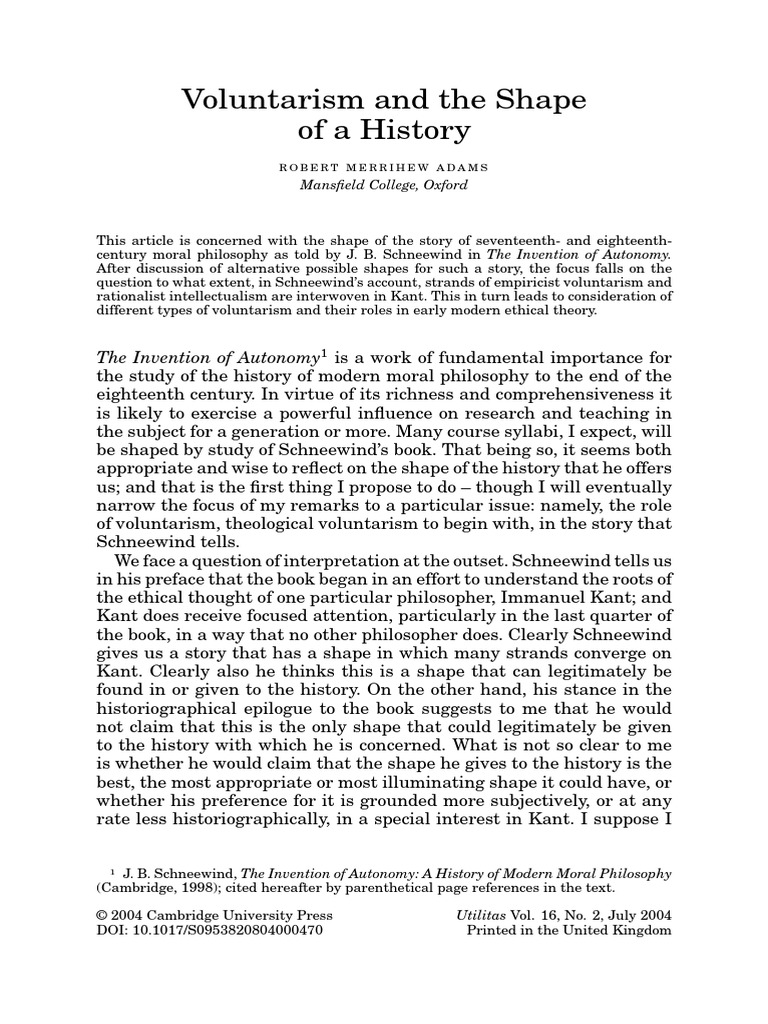 Voluntarism in Early Modern Ethics | PDF | Philosophy