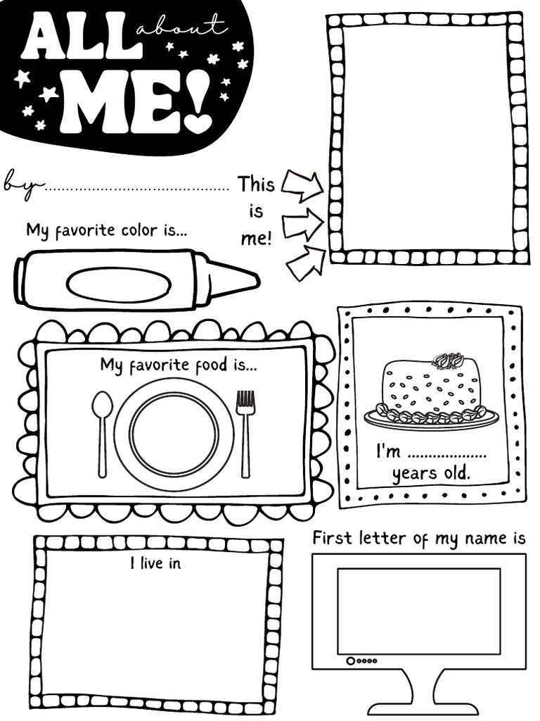 all about me back to school worksheet | PDF