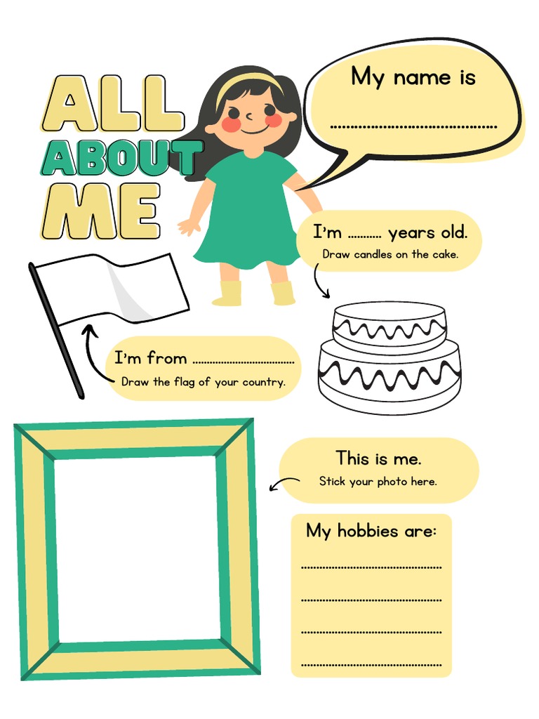 All About Me Handout Worksheet | PDF