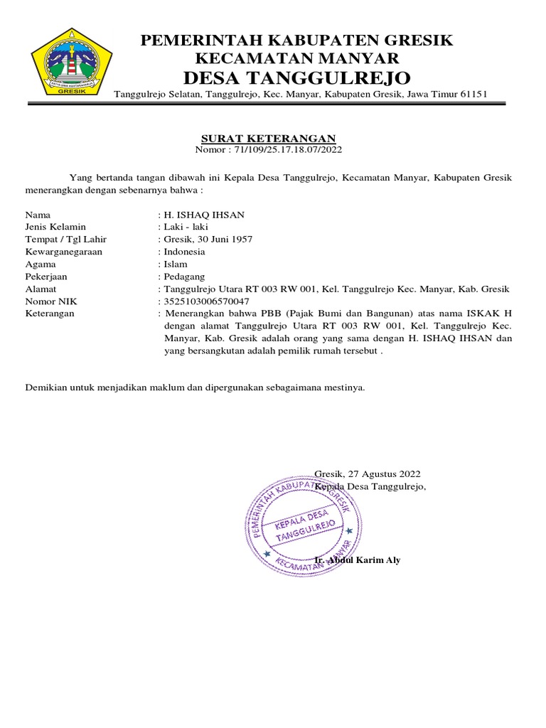 SK Beda Nama PBB Ishaq | PDF