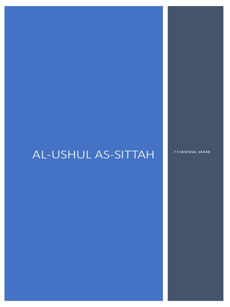 Al Ushul as Sittah | PDF