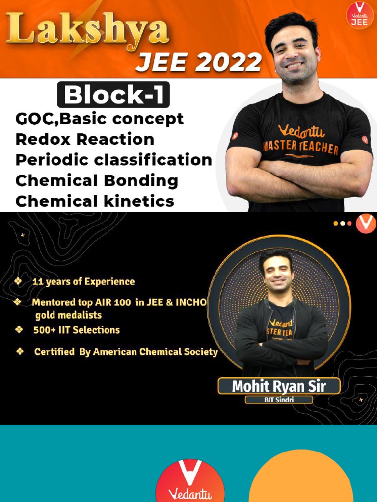 Chemistry Vedantu Block 1 Chemical Kinetics | PDF | Reaction Rate | Redox