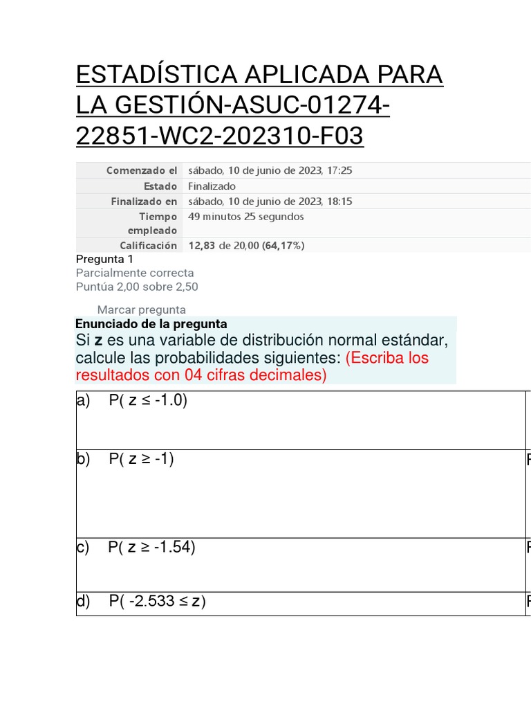 Producto Academico N°1 Estadistica Aplicada para La Gestion | PDF | Intervalo de confianza