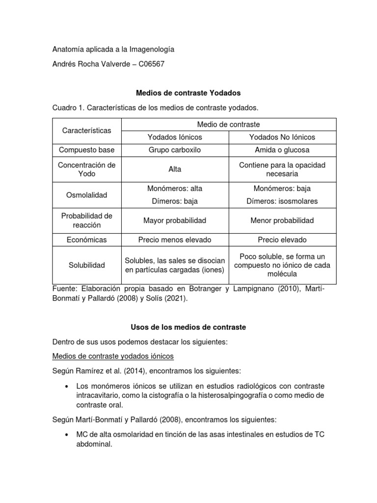 Medios de contraste | PDF | Solubilidad | Intestino grueso