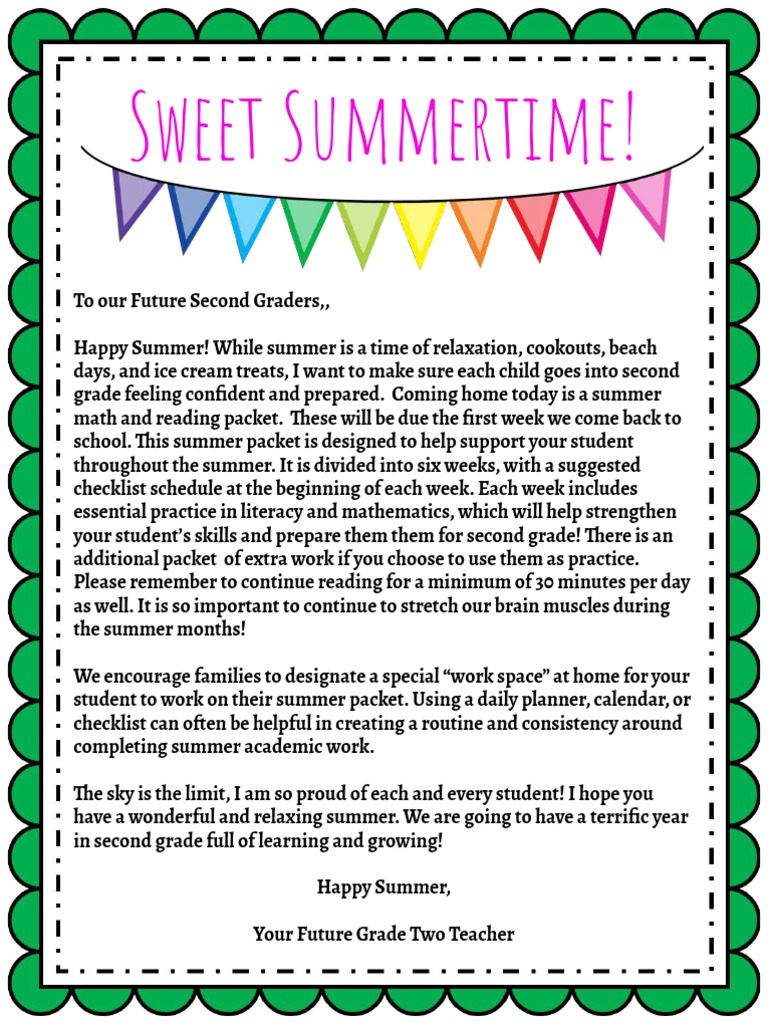 2nd Grade Summer Readiness Packet | PDF