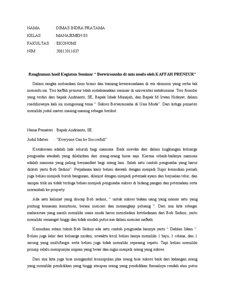 Rangkuman Seminar | PDF