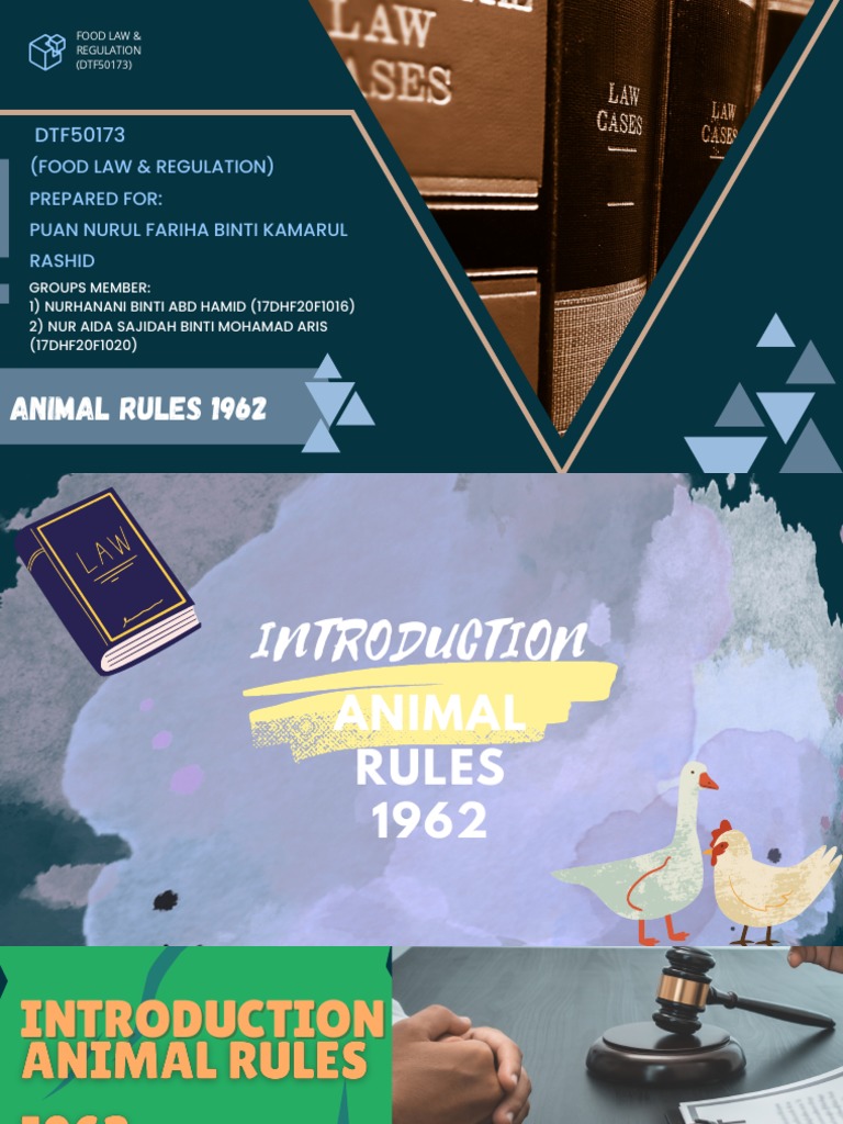 Animal Rules 1962 | PDF | Animal Slaughter