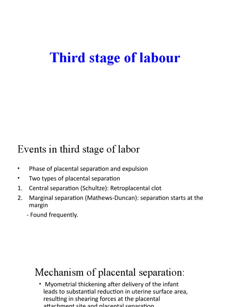 Third Stage of Labour | PDF | Childbirth | Human Development