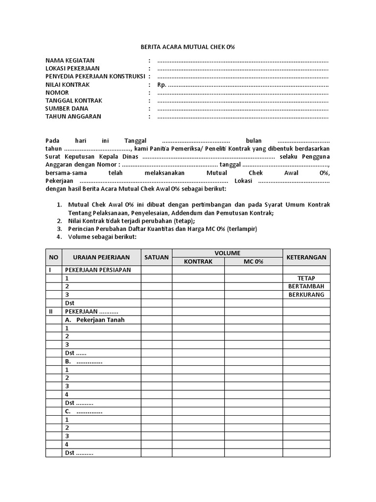 Berita Acara Mutual Check 0 | PDF | Komputer