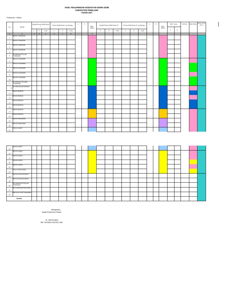 Format Penjaringan Siswa | PDF